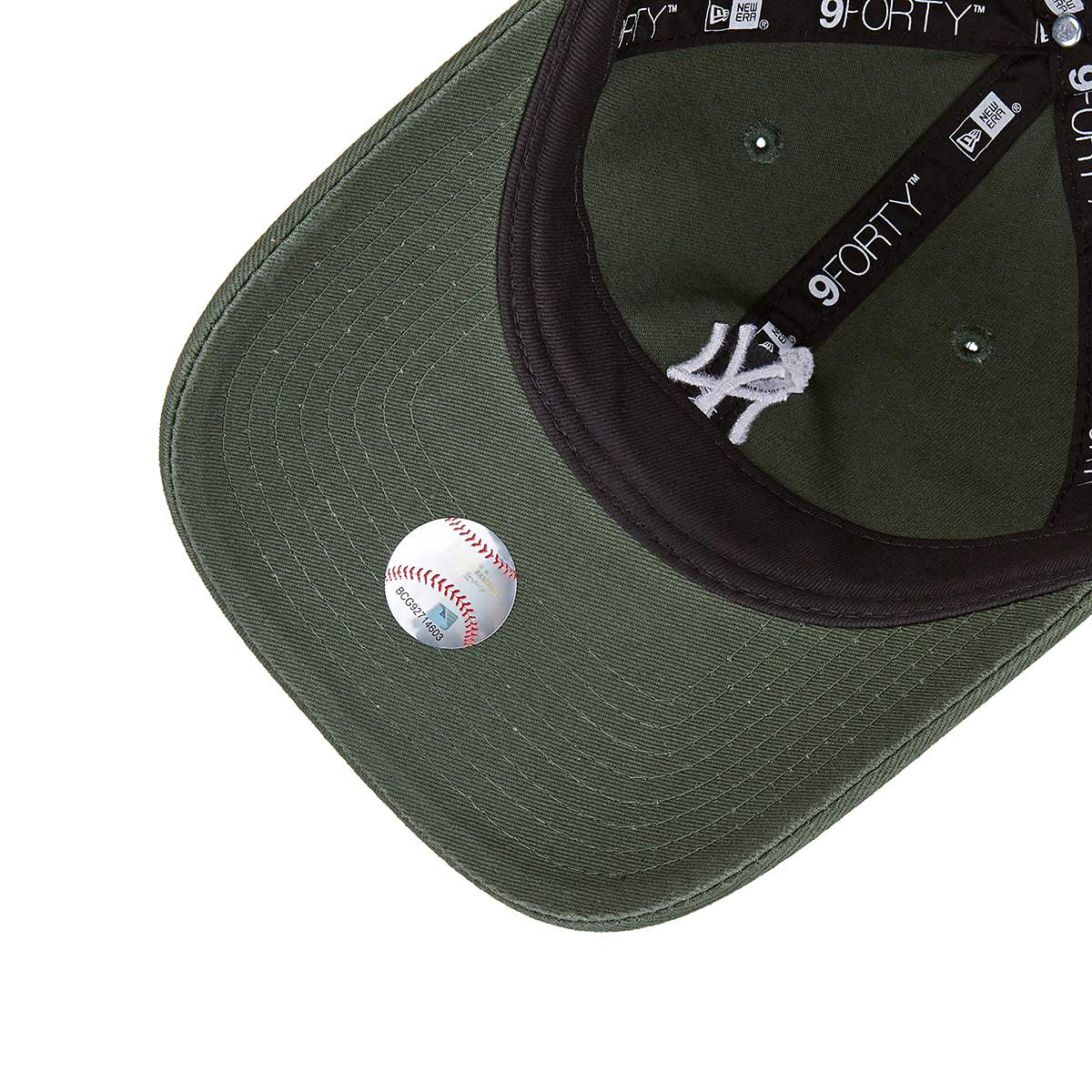 뉴에라 NEWERA 언스트럭쳐 MLB 베이직 워시드 미니 로고 뉴욕 양키스 볼캡 그린 , 13086344